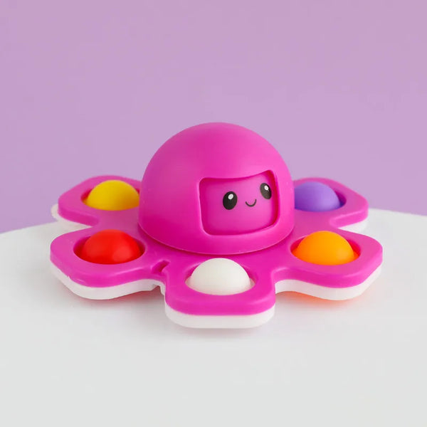 Octopus Spinner – Siliconen Fidget Toy met Drukbubbels & Emoji Gezicht ...